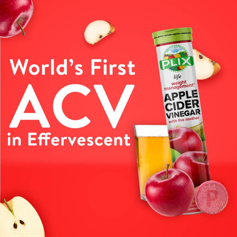 Plix Life Apple Cider Vinegar with mother Effervescent Tablets - Apple ...