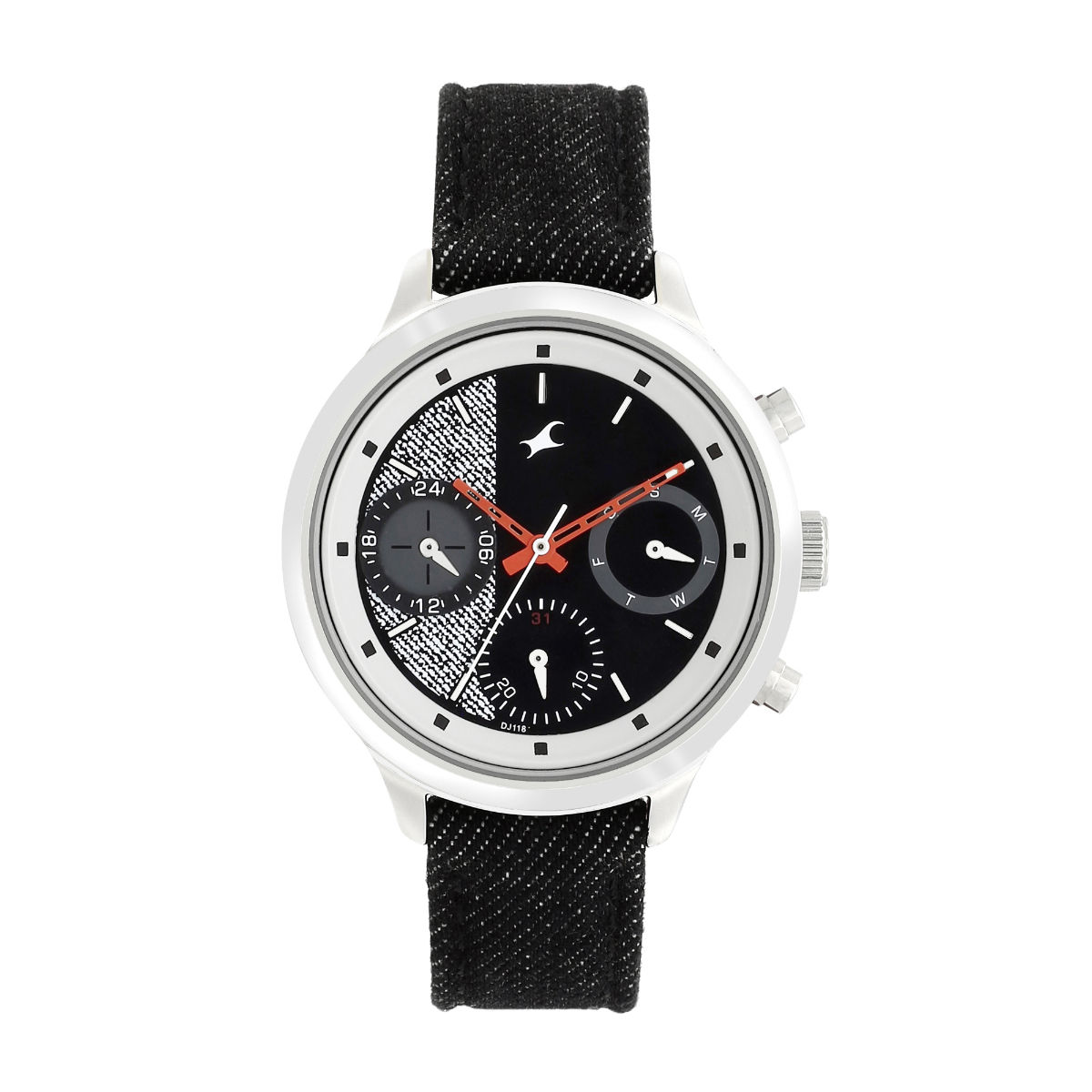 Buy Fastrack Black Dial Black Denim Strap Watch Online