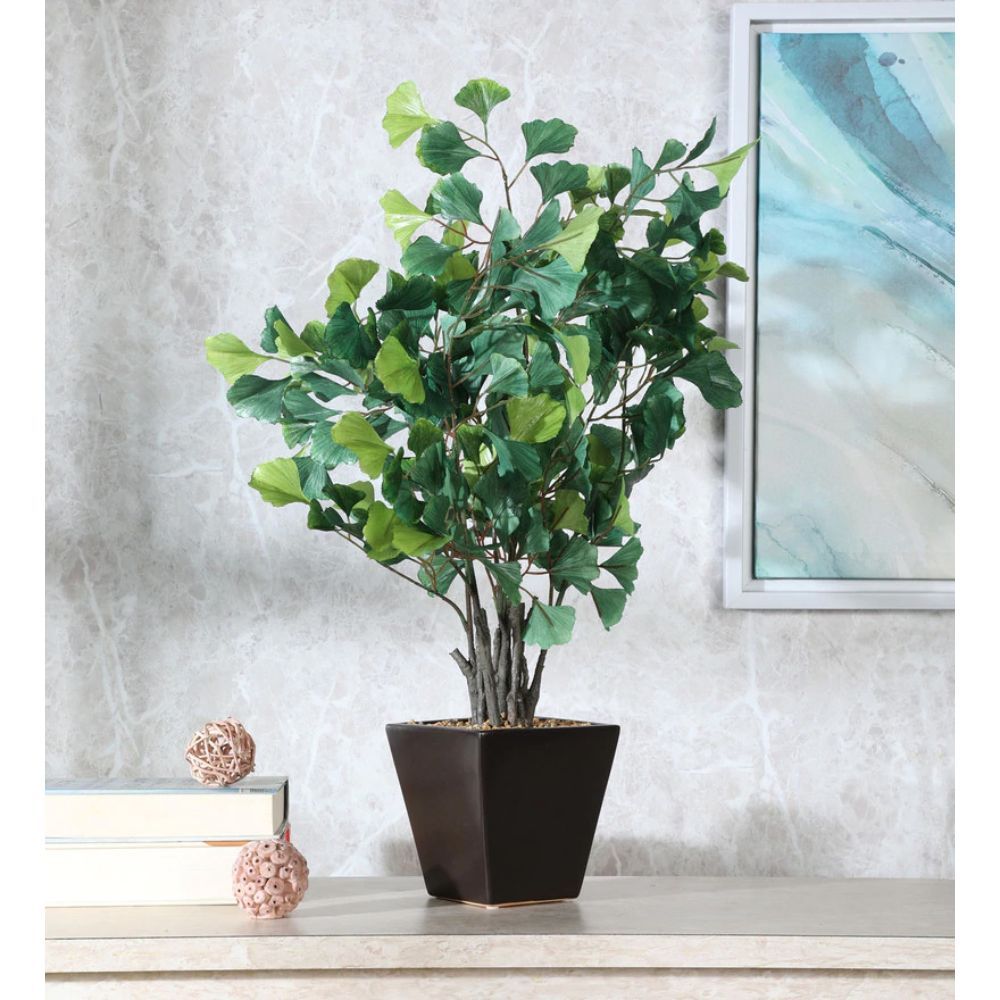 Buy Fourwalls Artificial Gingko Plant in a Ceramic Pot Online