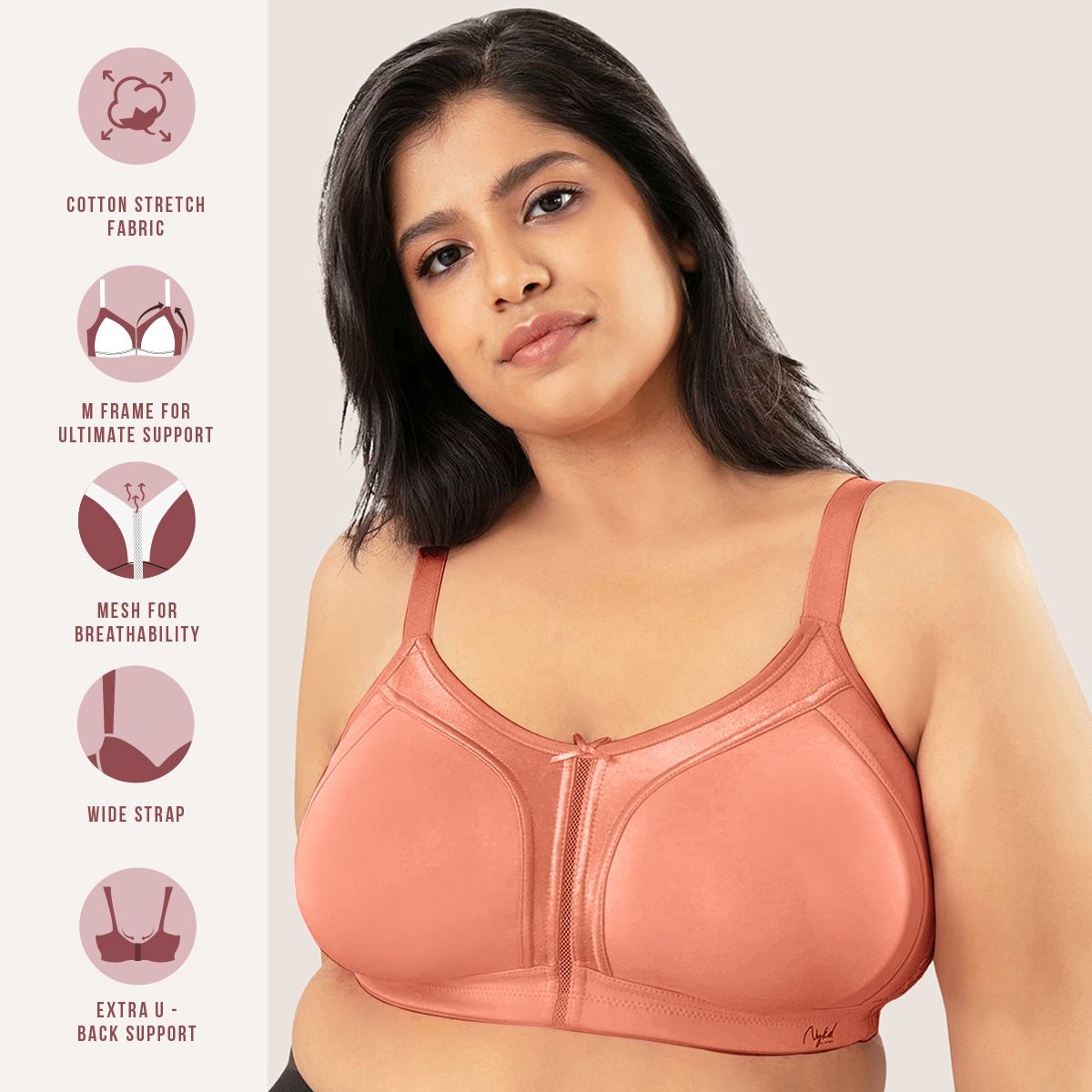 Buy Nykd by Nykaa Support Me Pretty Bra - Light Mahogany Nyb101 Coral Online
