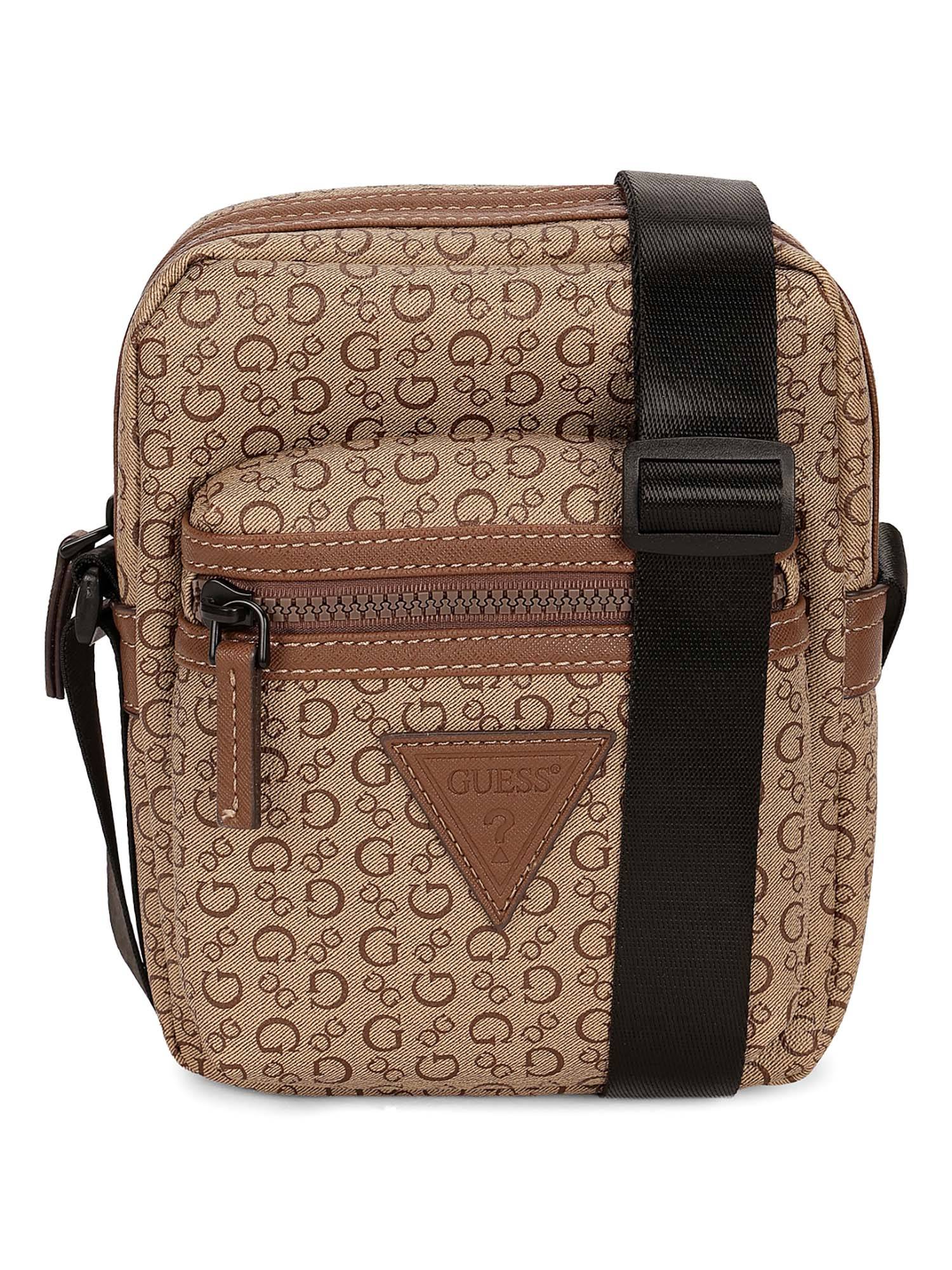 Buy Guess Beige PVC Printed MEN Cross Body Bag Online