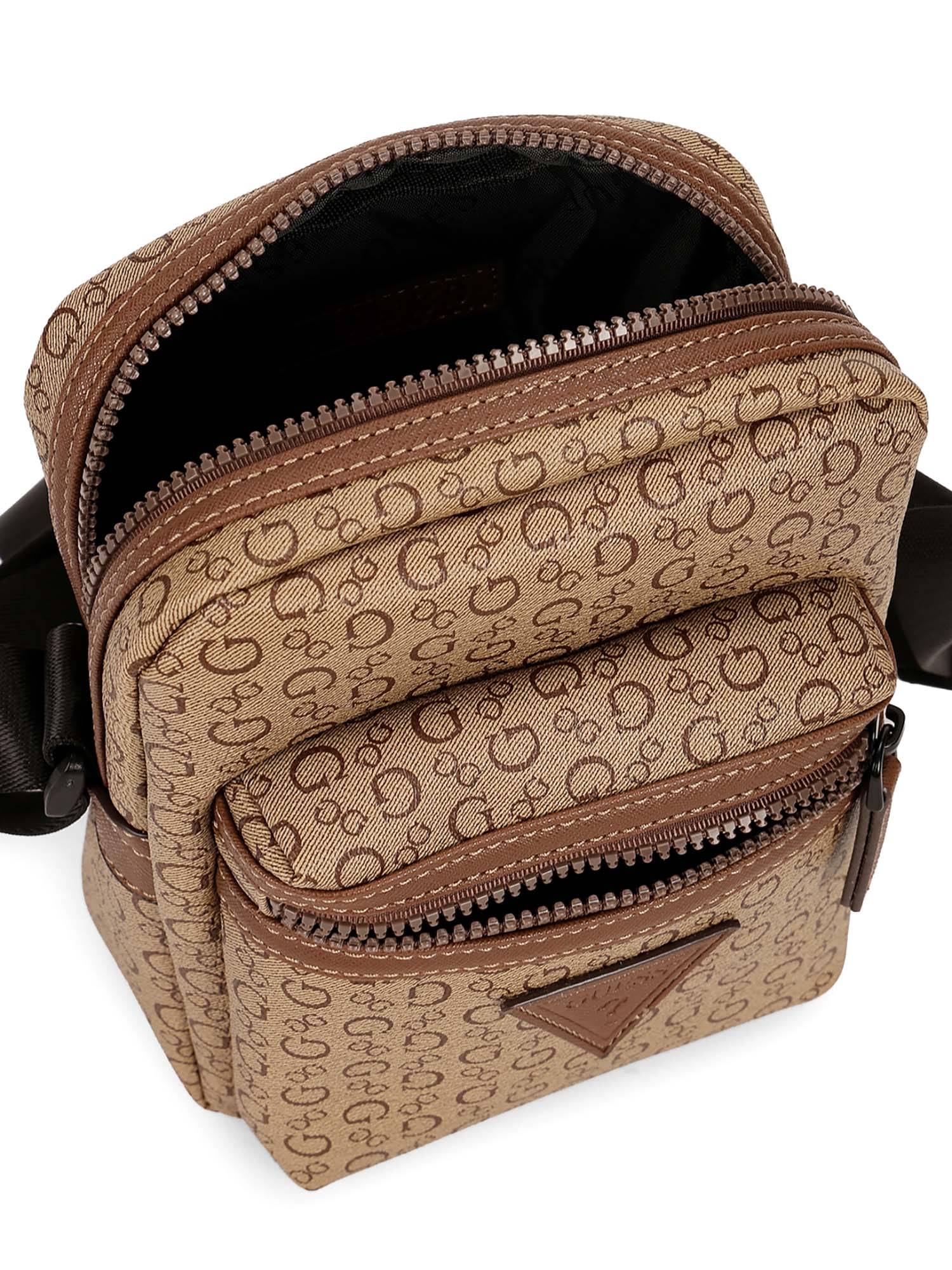Buy Guess Beige PVC Printed MEN Cross Body Bag Online