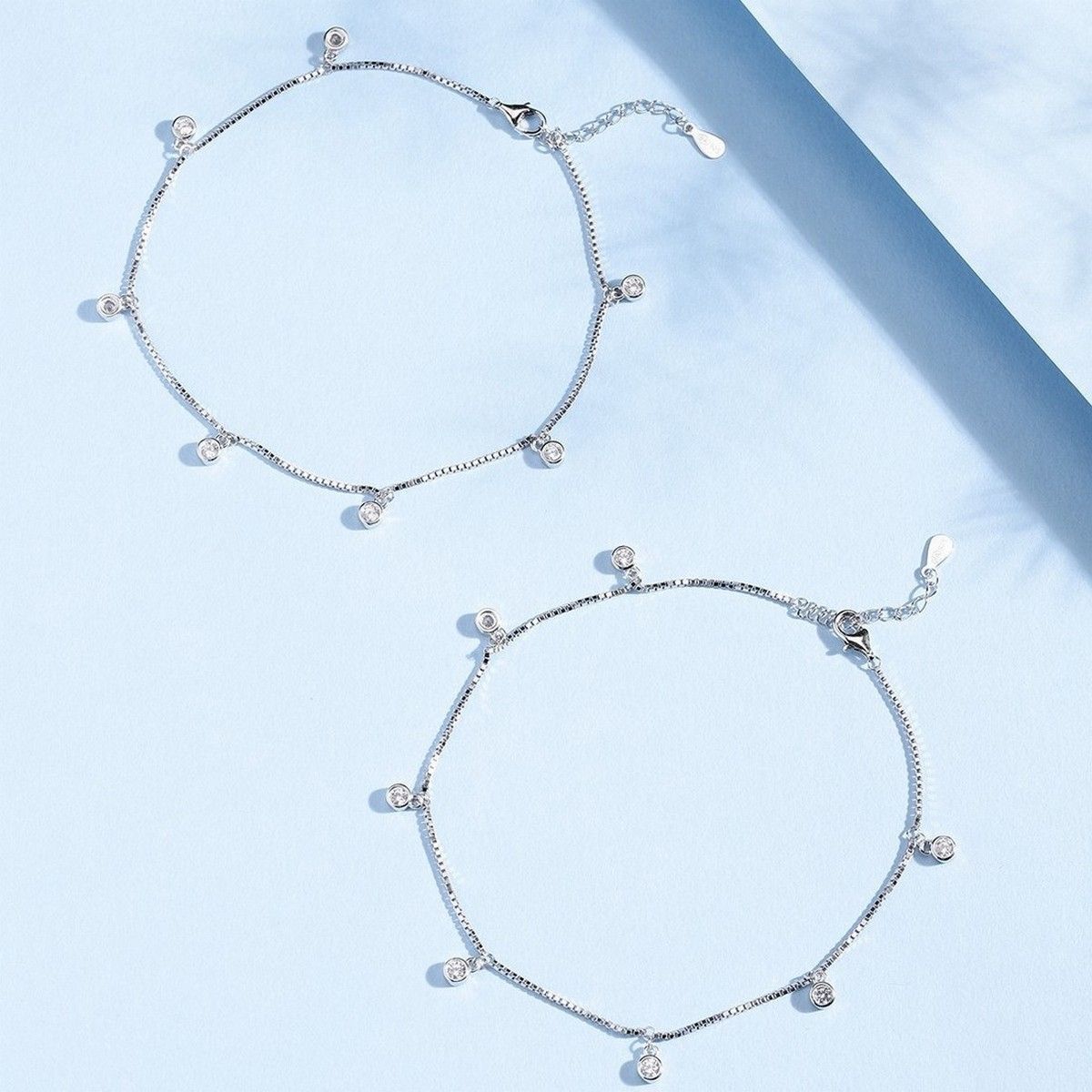 Buy Zavya Pretty Delicate Drops 925 Silver Anklets Online