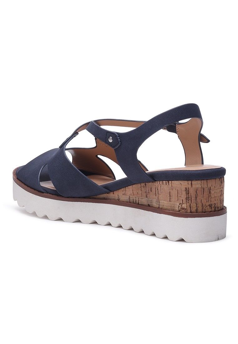 Buy London Rag Women Navy Wedge Sandals Online