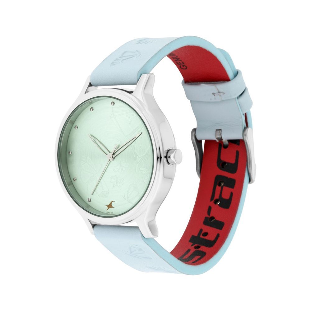 Fastrack Pastel Blue Dial Pastel Blue Leather Strap Watch: Buy Fastrack ...