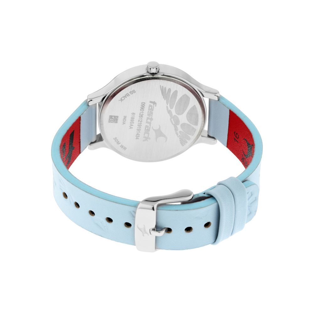 Fastrack Pastel Blue Dial Pastel Blue Leather Strap Watch: Buy Fastrack ...