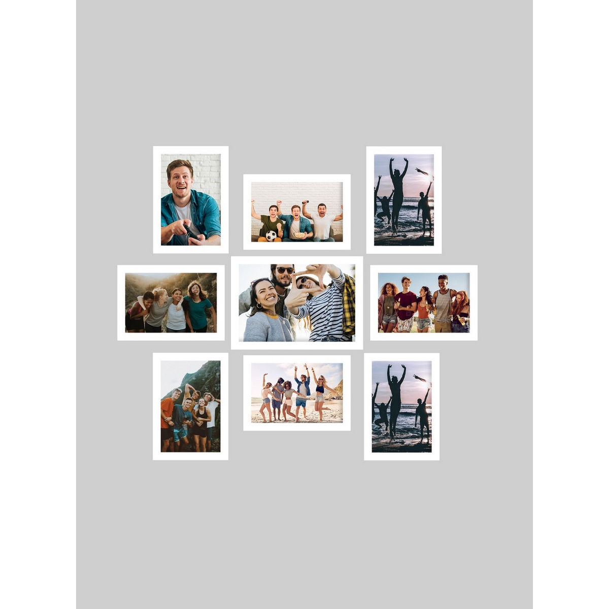 Buy eCraftIndia Memory Wall Collage Photo Frame - Set of 9 Photo Frames ...