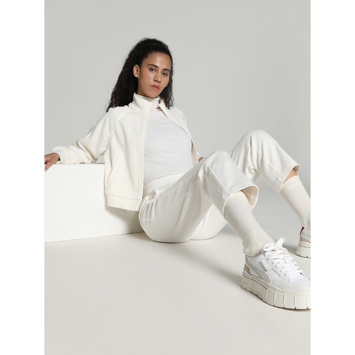 Buy Puma T7 High Waist Women White Track pant Online