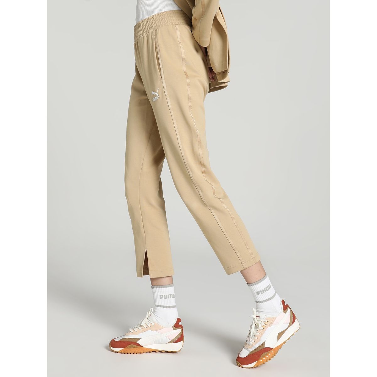 Buy Puma T7 High Waist Women Beige Track pant Online