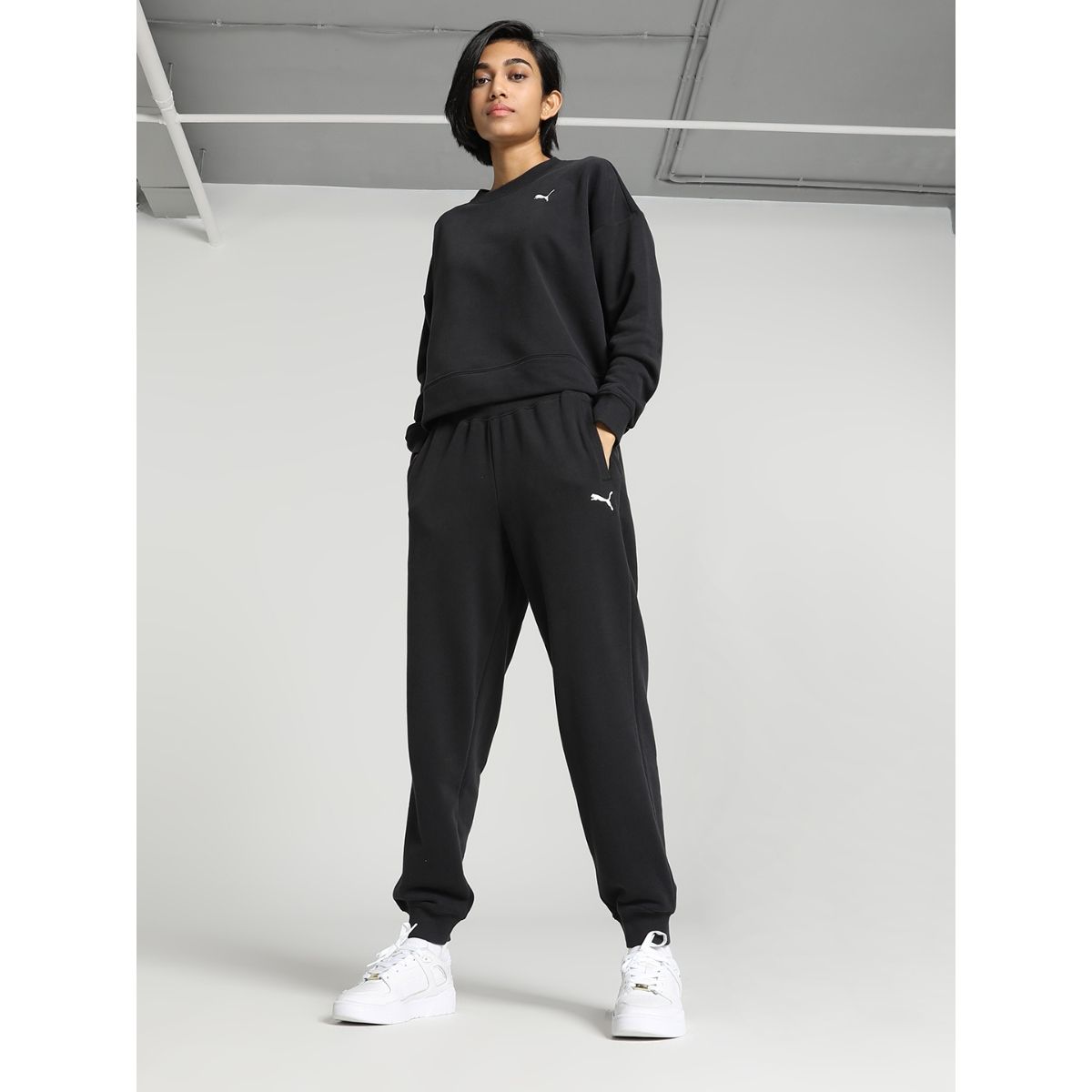 Buy Puma Loungewear Women Black Track Suit (Set of 2) Online