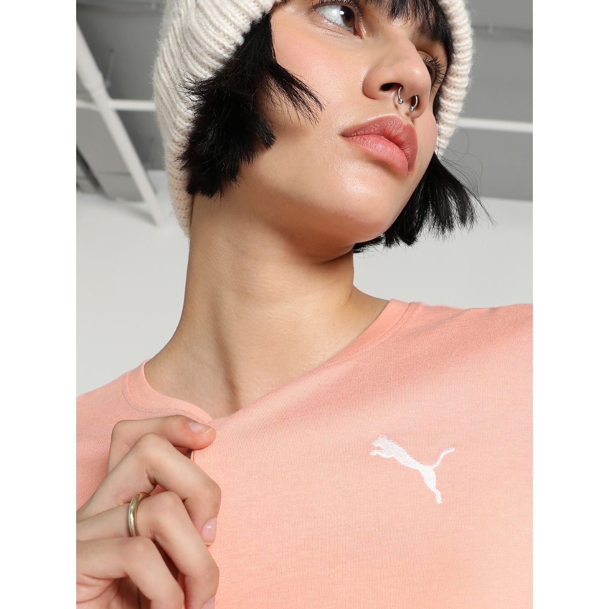 Puma Essentials Skimmer Women Pink T-Shirt: Buy Puma Essentials Skimmer ...