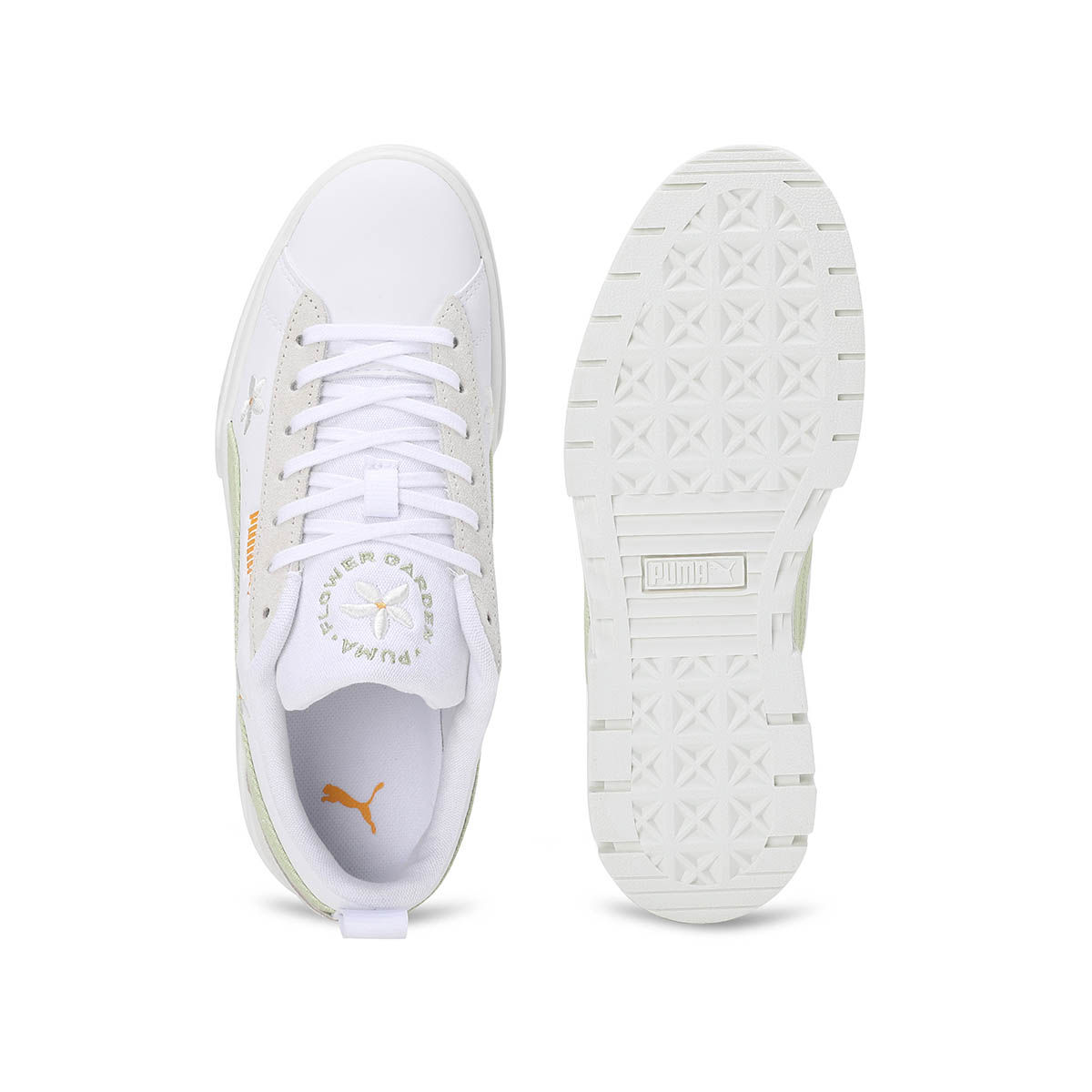 Buy Puma Mayze Embroidery Women White & Green Sneakers Online