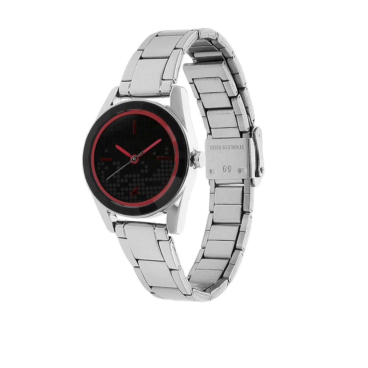 Fastrack Black Dial Silver Stainless Steel Strap Watch: Buy Fastrack ...