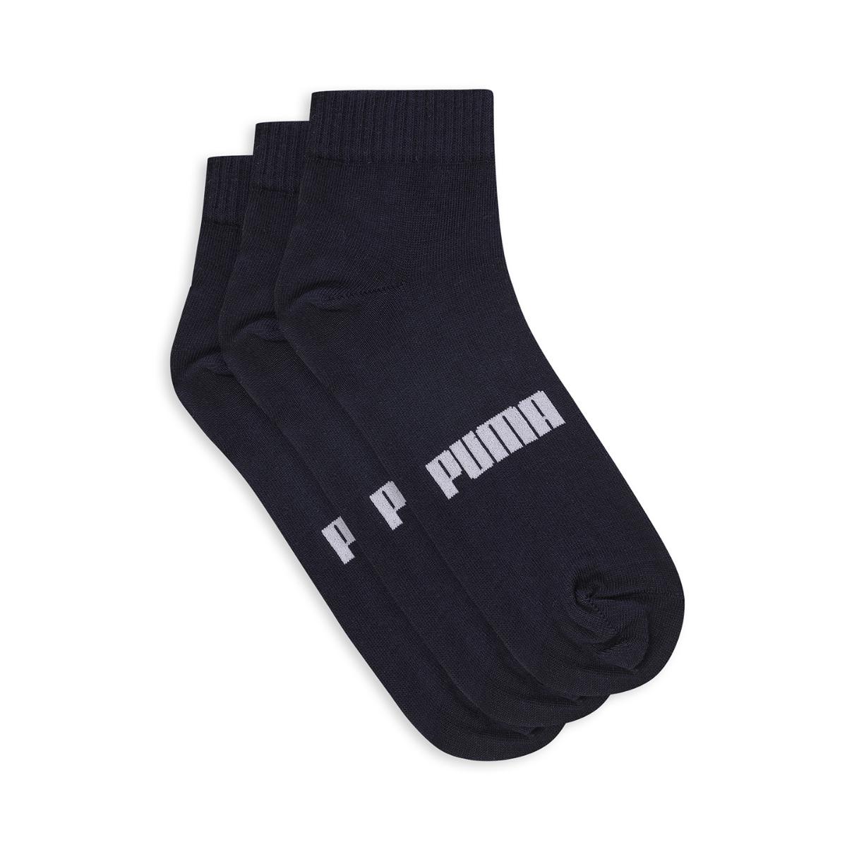 Buy Puma Quarter Unisex Navy Blue Socks (Pack of 3) Online