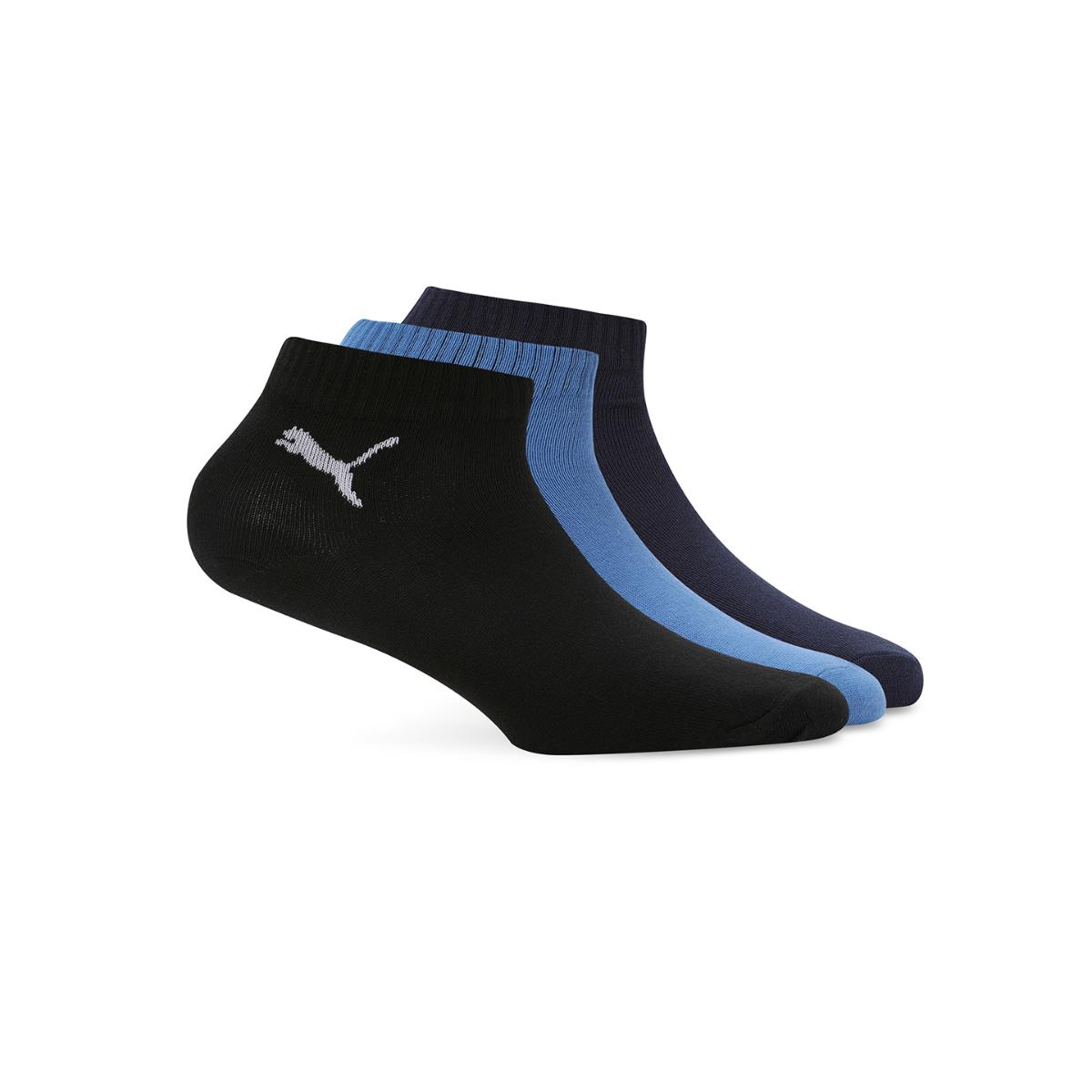 Buy Puma Quarter Unisex Blue Socks (Pack of 3) Online