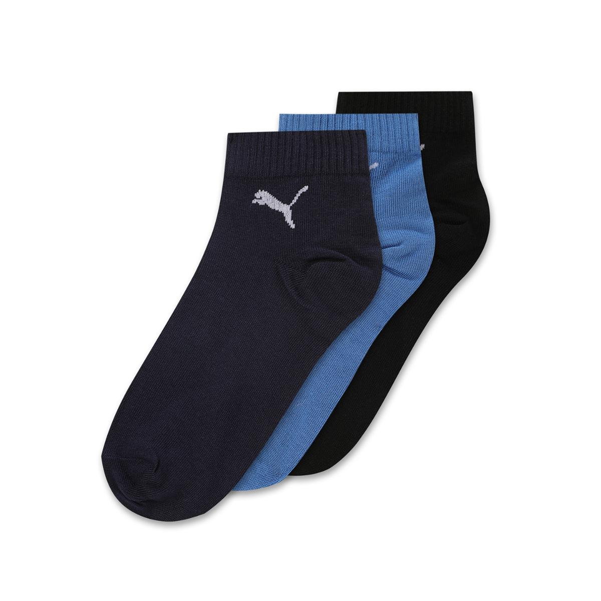 Buy Puma Quarter Unisex Blue Socks (Pack of 3) Online