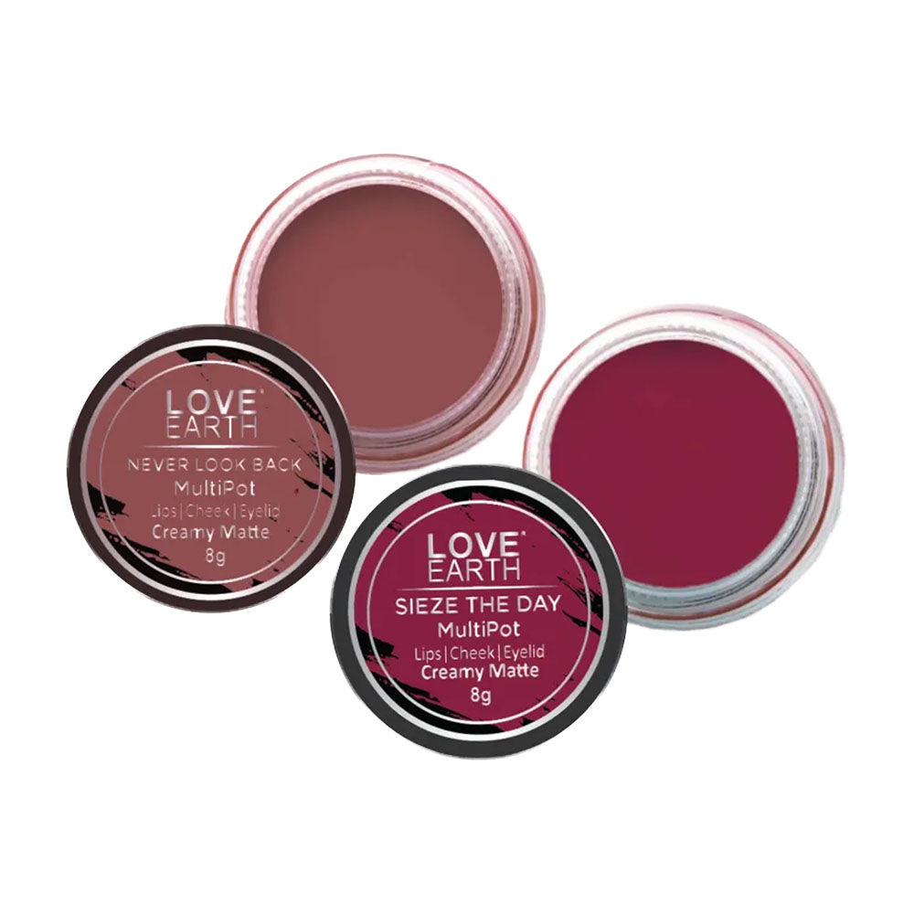 Love Earth Lip Tint & Cheek Tint Multipot Combo (Ruby Pink & Raspberry ...