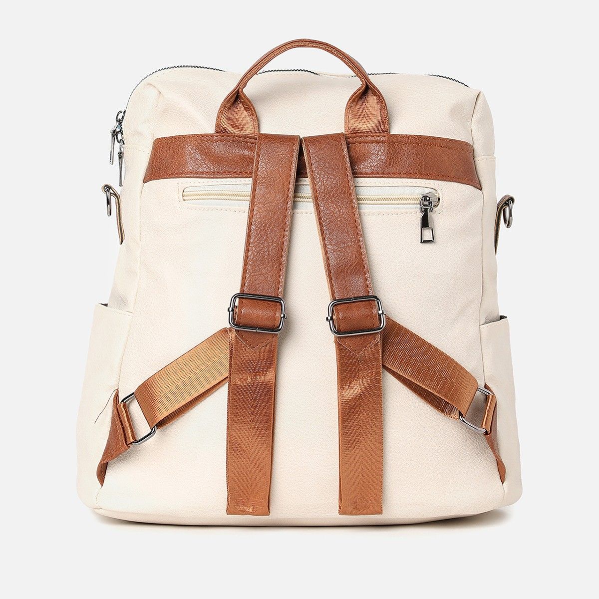 Buy Haute Sauce Women White Solid Backpack Online