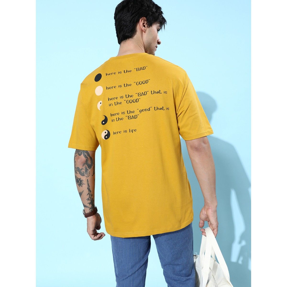 Buy DILLINGER Mustard Typography Oversized T Shirt Online