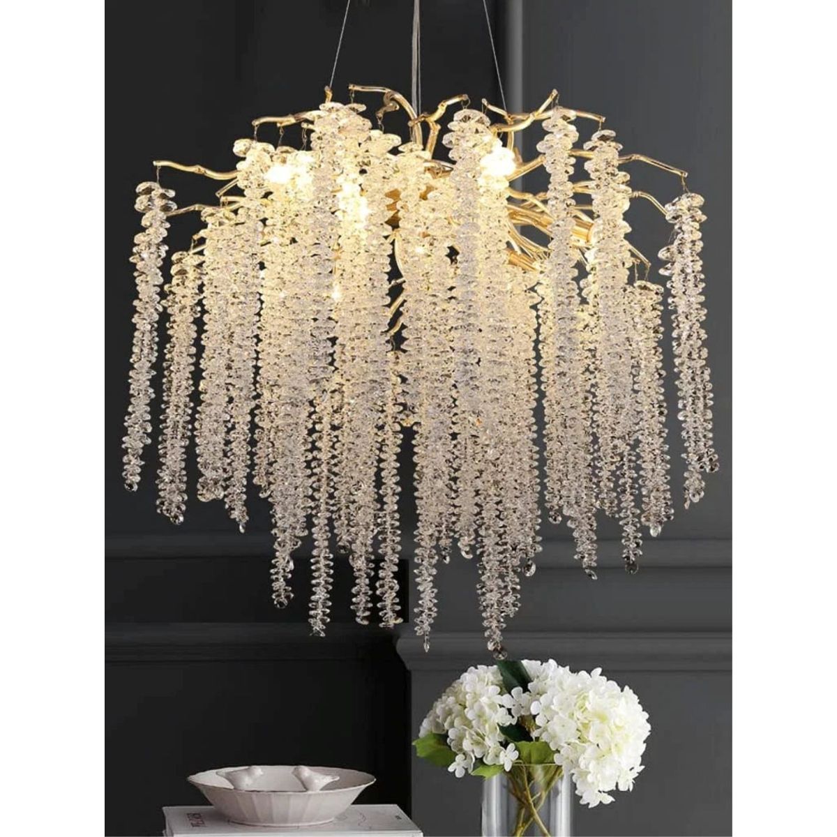 Buy The Art House 550mm Modern Gold Crystal Tree Branch Dining Room ...