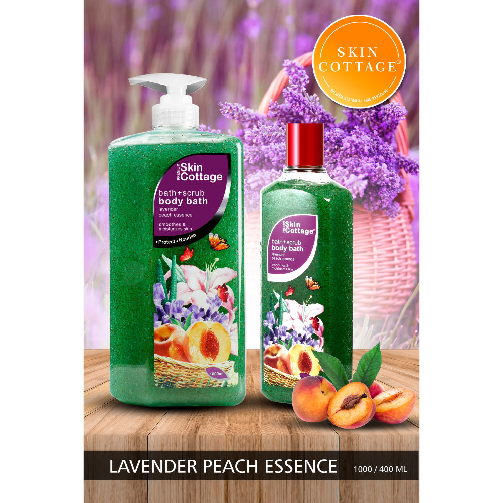 Skin Cottage Lavender Peach Essence Bath + Scrub Body Bath: Buy Skin ...