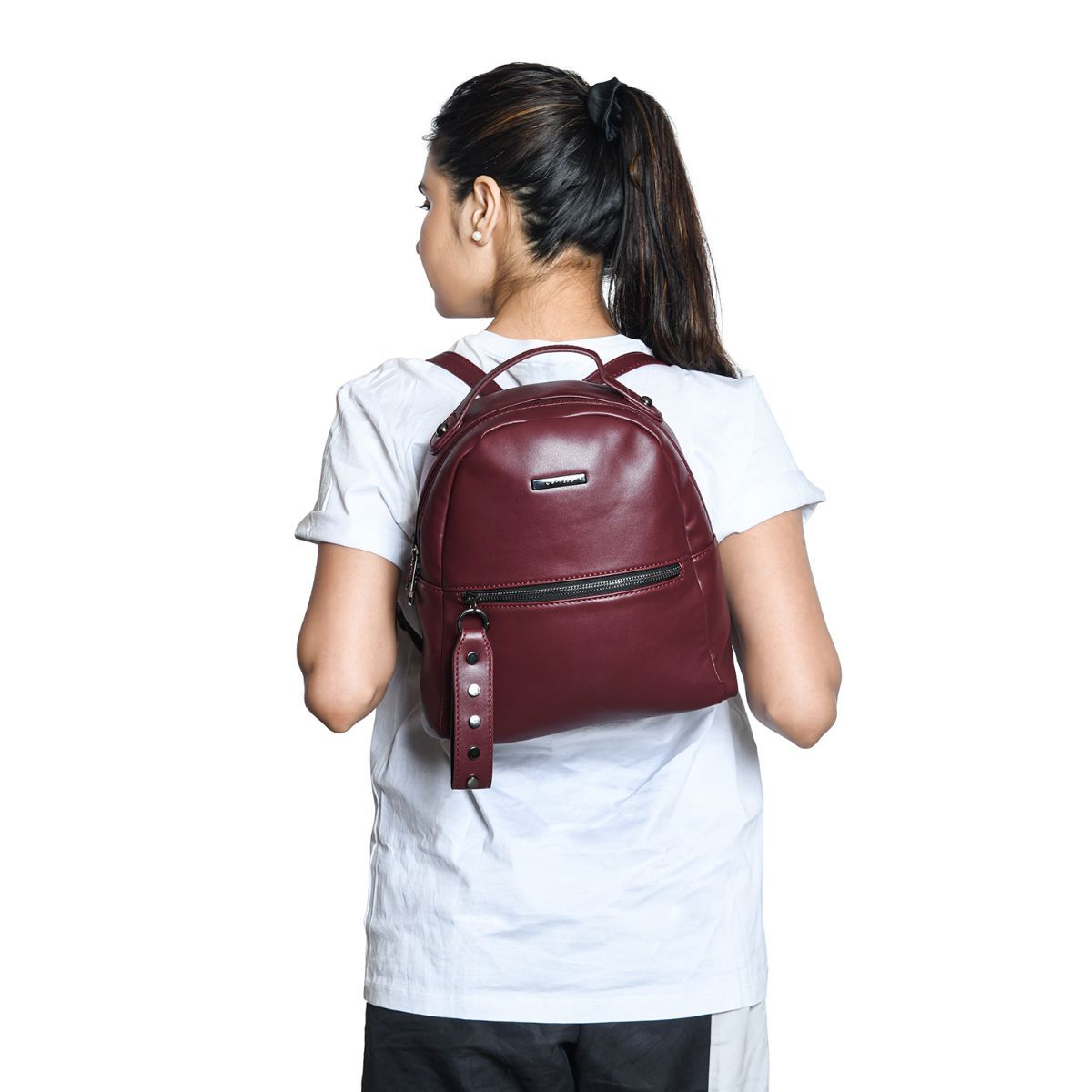 Buy Caprese Charlie Backpack Medium Maroon Online