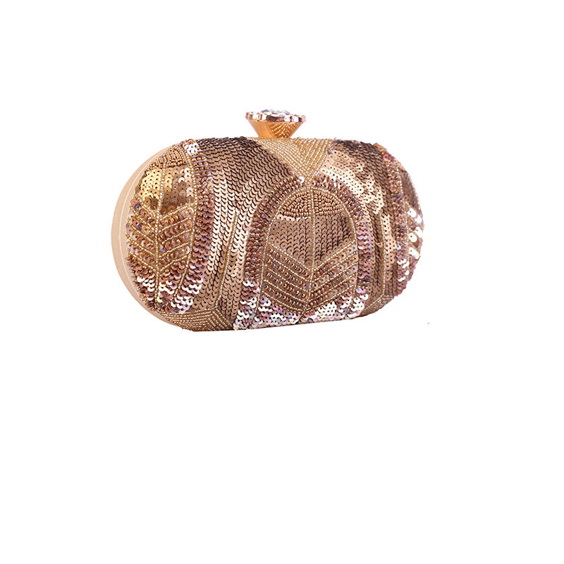 Buy Angeline Handcrafted Royal Gold designer Clutch Online