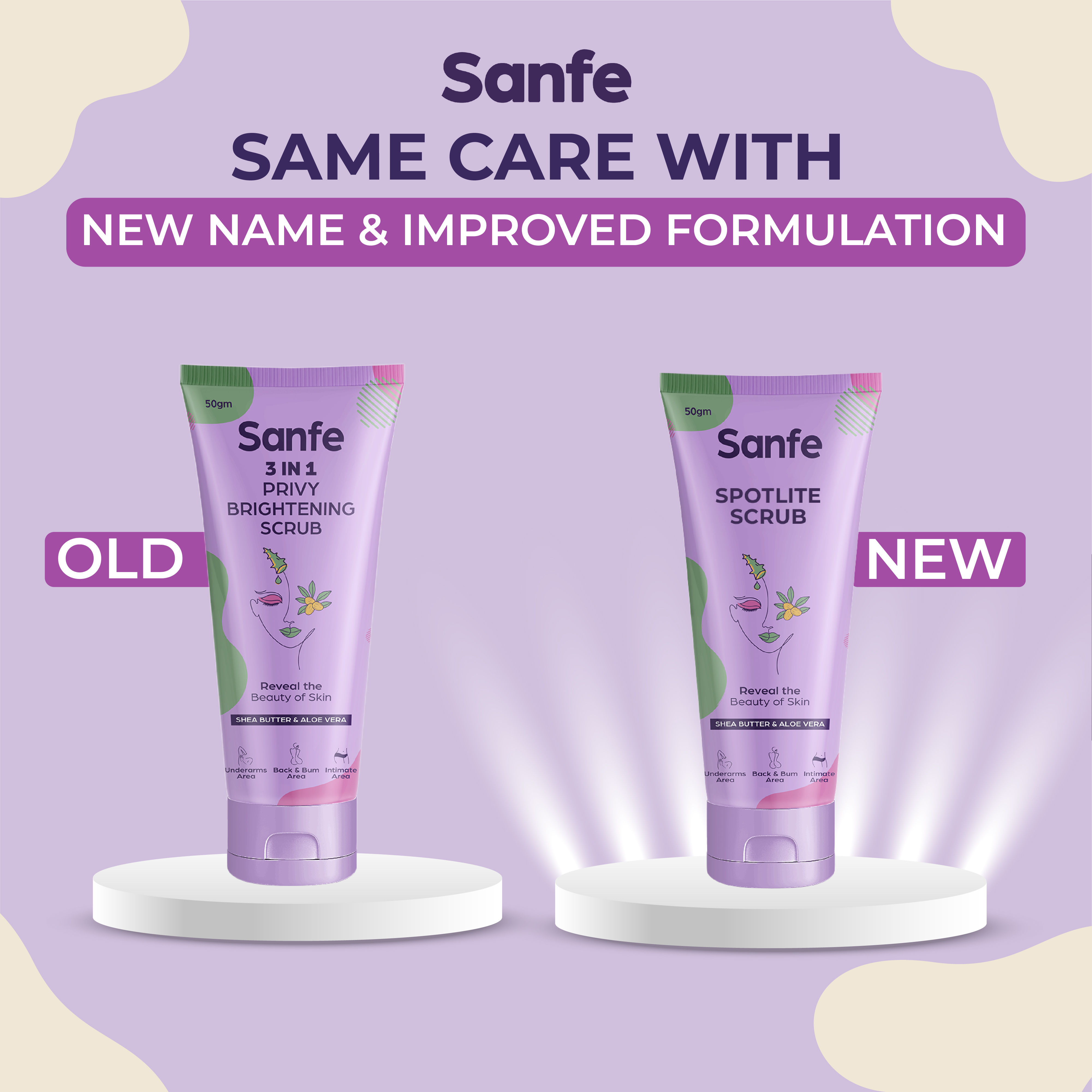 Sanfe Spotlite Sensitive Body Scrub For Dark Underarms, Inner Thighs ...
