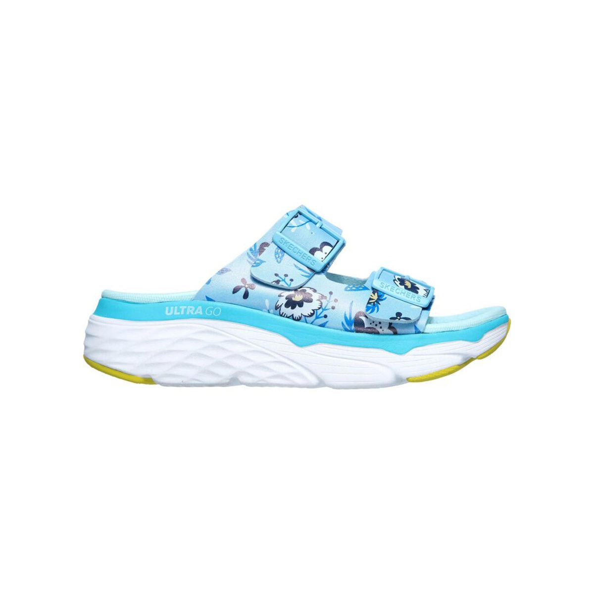 Buy SKECHERS Max Cushioning - Wild Flower Blue Max Cushioning Sandals ...