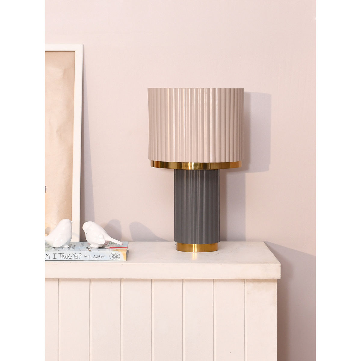Buy Mason Home Nordic Grey Ribbed Lamp Online