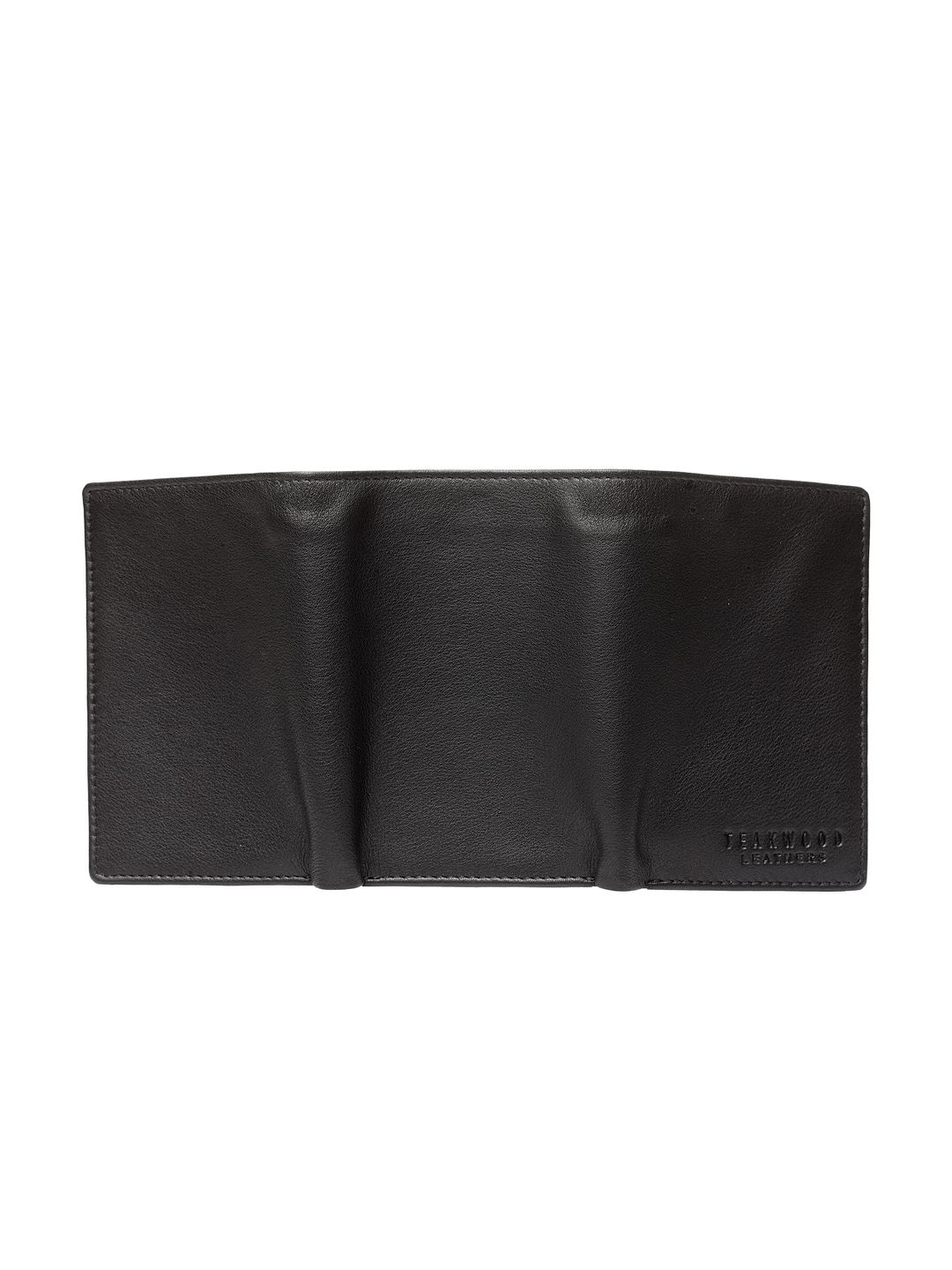 Teakwood Leathers Men Black Genuine Leather Solid Three Fold Wallet ...