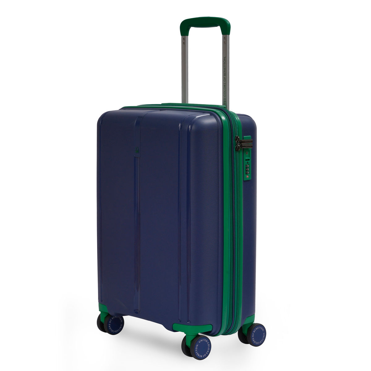 Buy United Colors of Benetton Unisex Hard Luggage Navy Blue TSA Lock ...
