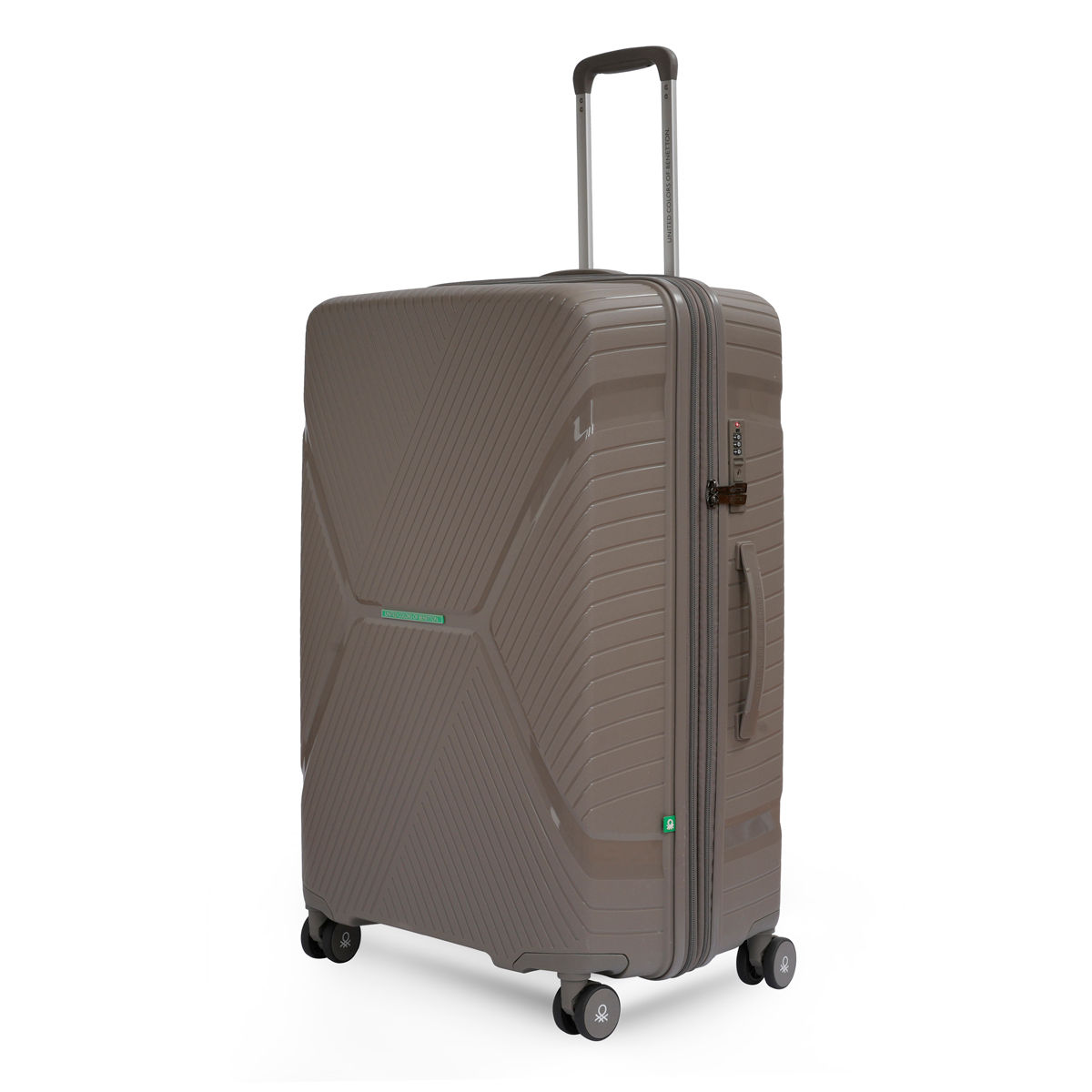 Buy United Colors of Benetton Galaxy Unisex Hard Luggage Mud Brown TSA ...