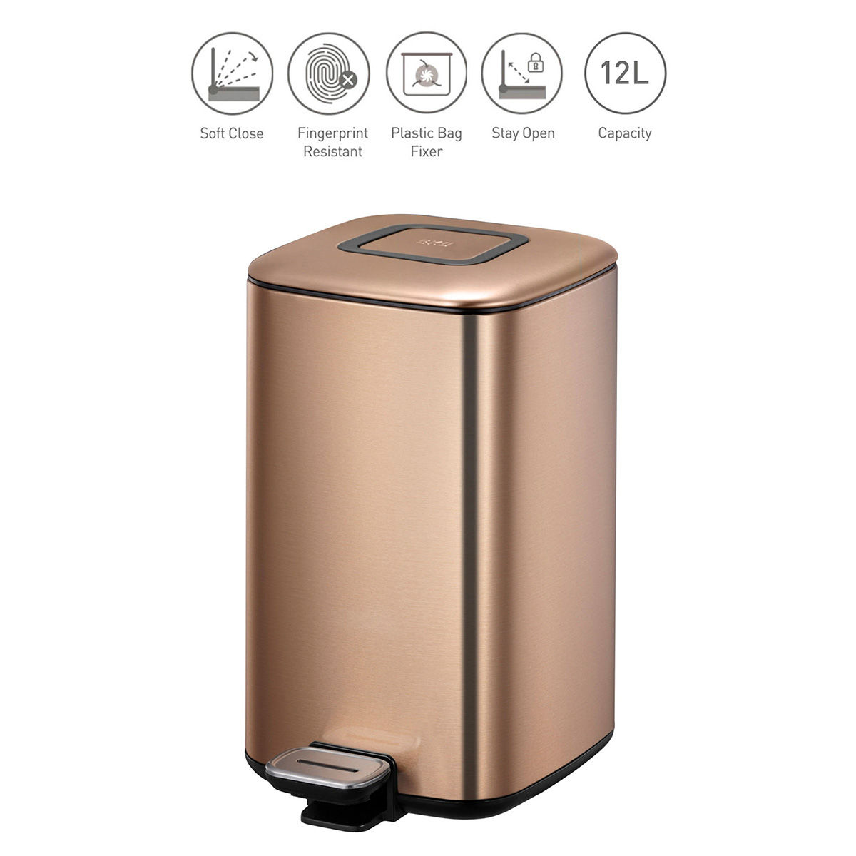 Buy OBSESSIONS Stainless Steel Step Dustbin with Deodorizer Compartment ...
