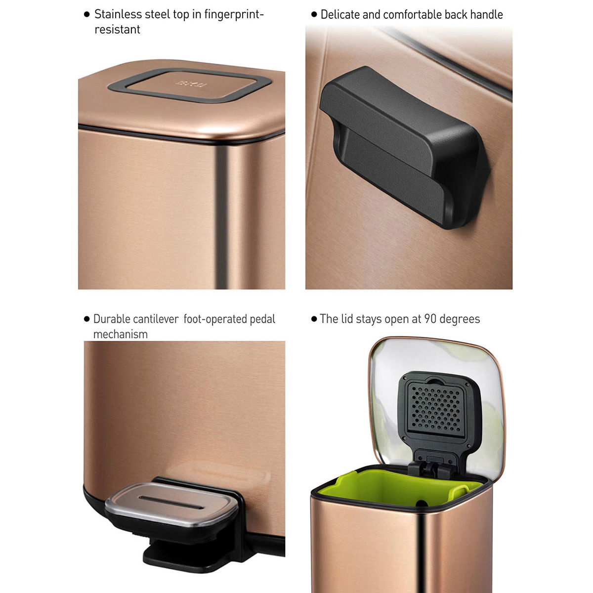 Buy OBSESSIONS Stainless Steel Step Dustbin with Deodorizer Compartment ...