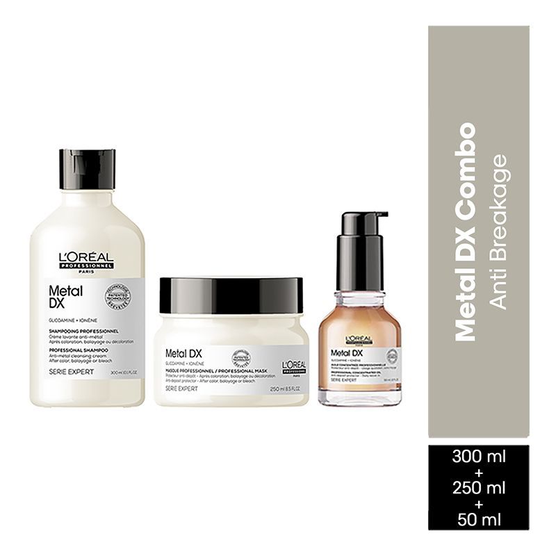 L'Oreal Professionnel Metal Dx Shampoo + Metal Dx Mask + Metal Dx Oil ...