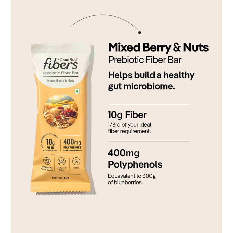 Buy The Good Bug Mixed Berry & Nuts Prebiotic Fiber Bar Online