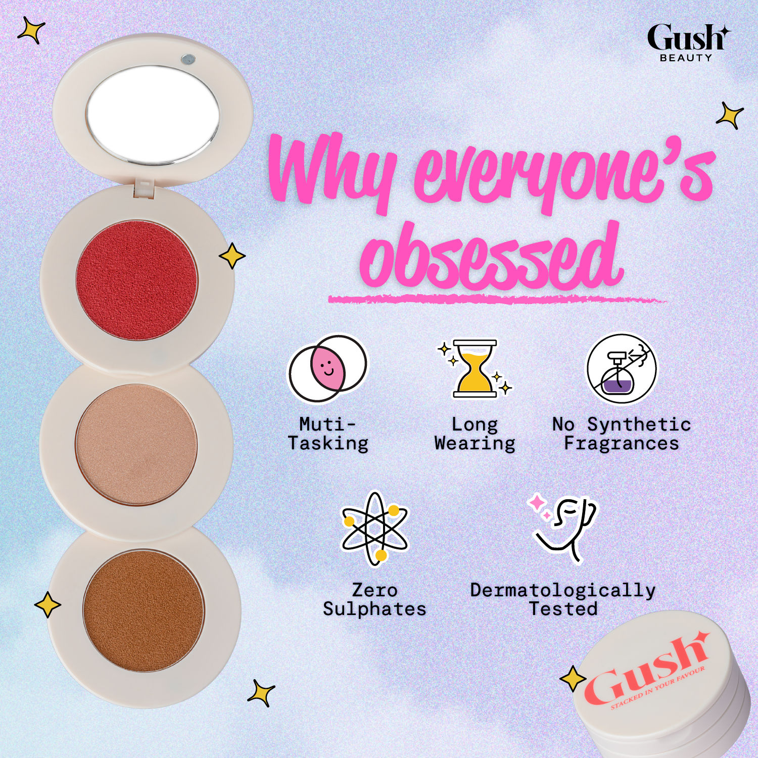 Gush Beauty Stacked In Your Favour 3 In 1 Multipurpose Face Palette ...