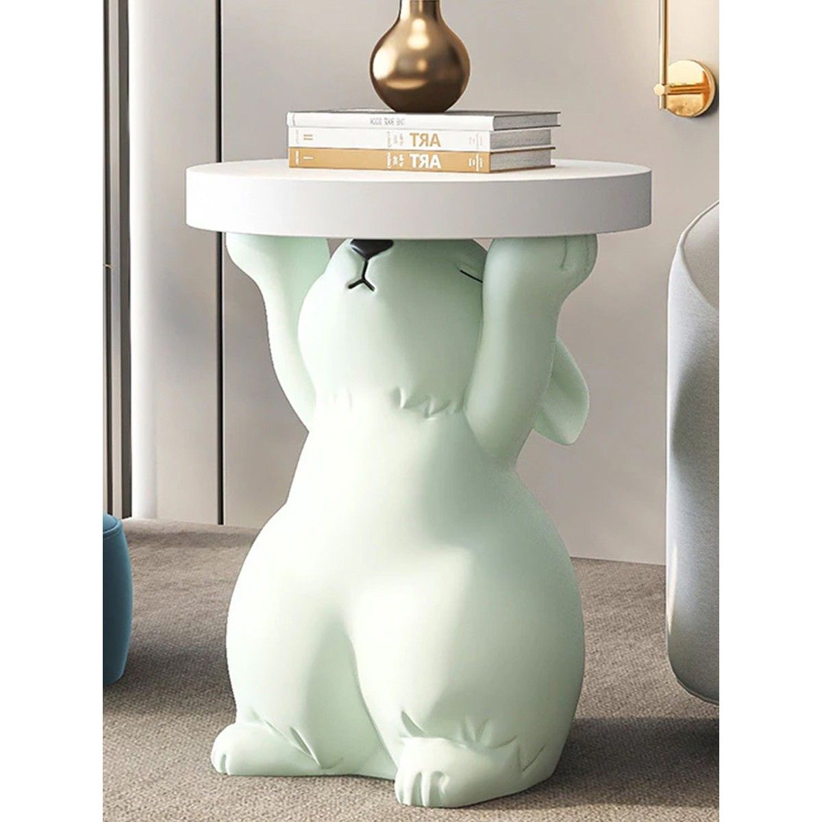 Buy Smokey Cocktail Rabbit Table Decor Sculpture Green Online