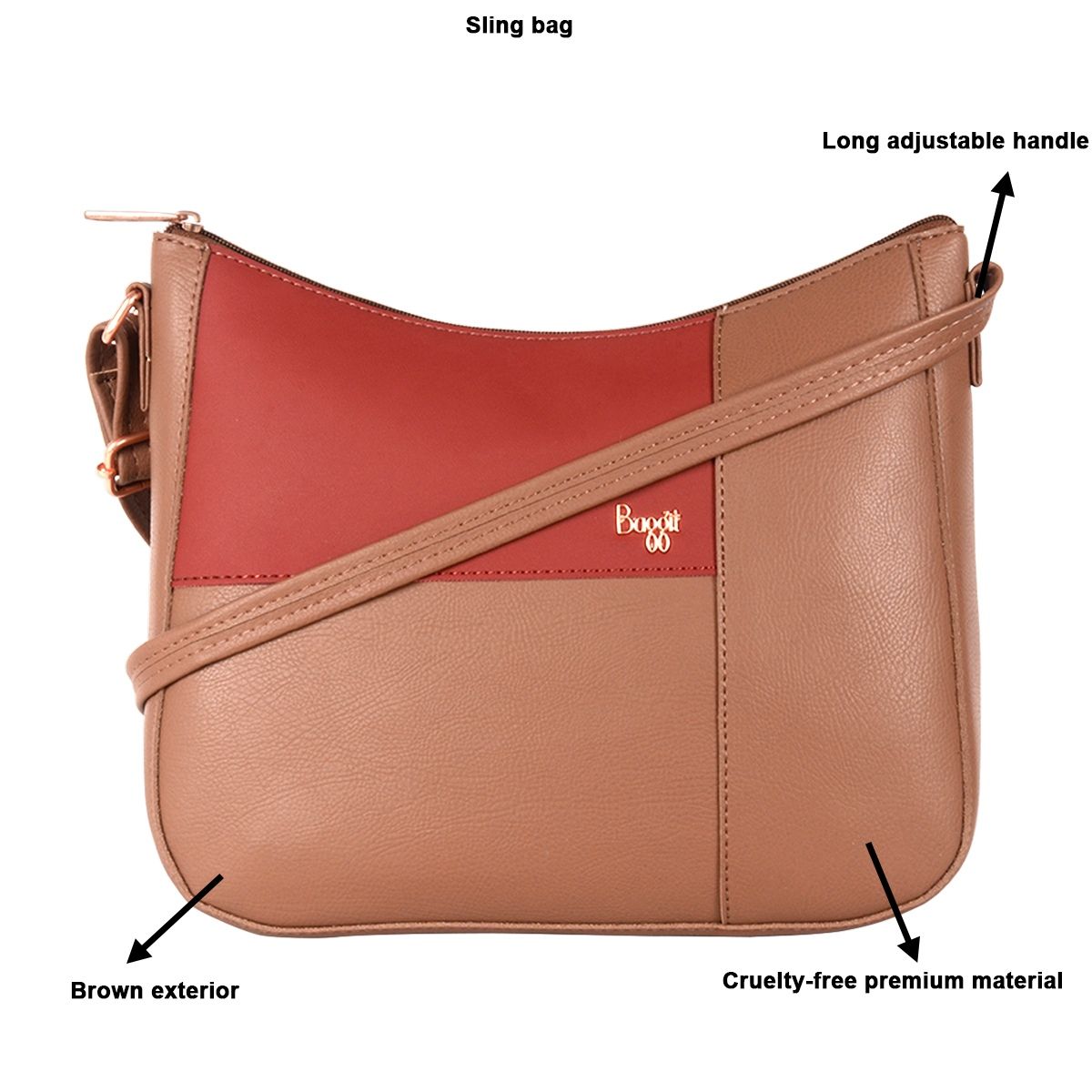 Buy Baggit Koli Brown Medium Sling Bag Online