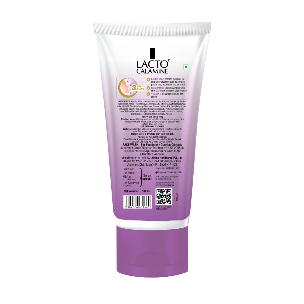 Lacto Calamine Face Wash With Kaolin Clay For Oily Skin: Buy Lacto ...