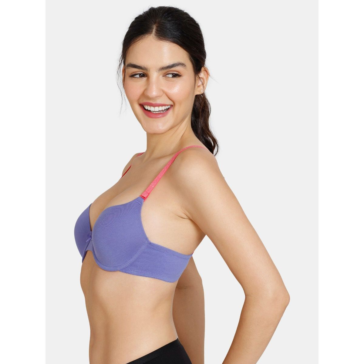 Zivame Push-up Wired Medium Coverage Bra - Blue Iris Blue: Buy Zivame Push-up Wired Medium ...