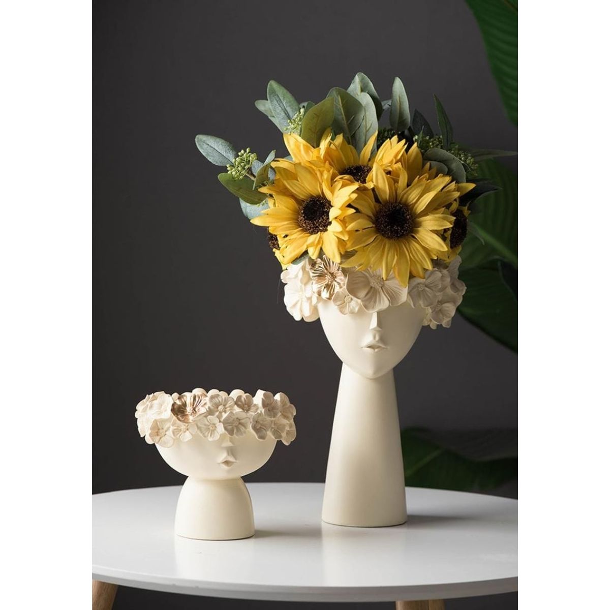 Buy The Artment Small Surreal Face Ceramic Table Planters For Home ...