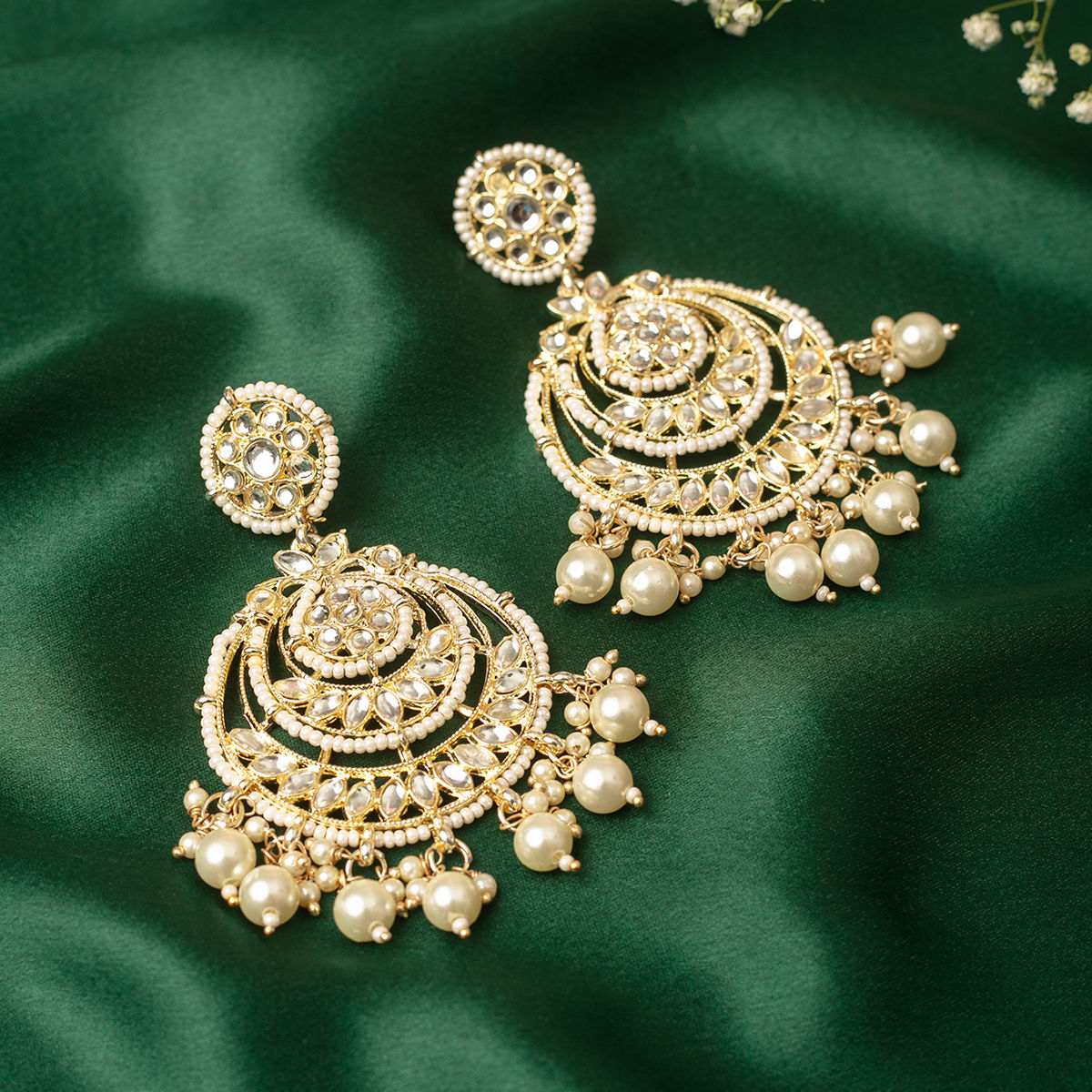 Buy Zaveri Pearls Gold Tone Kundan And Pearls Wedding Collection Dangle