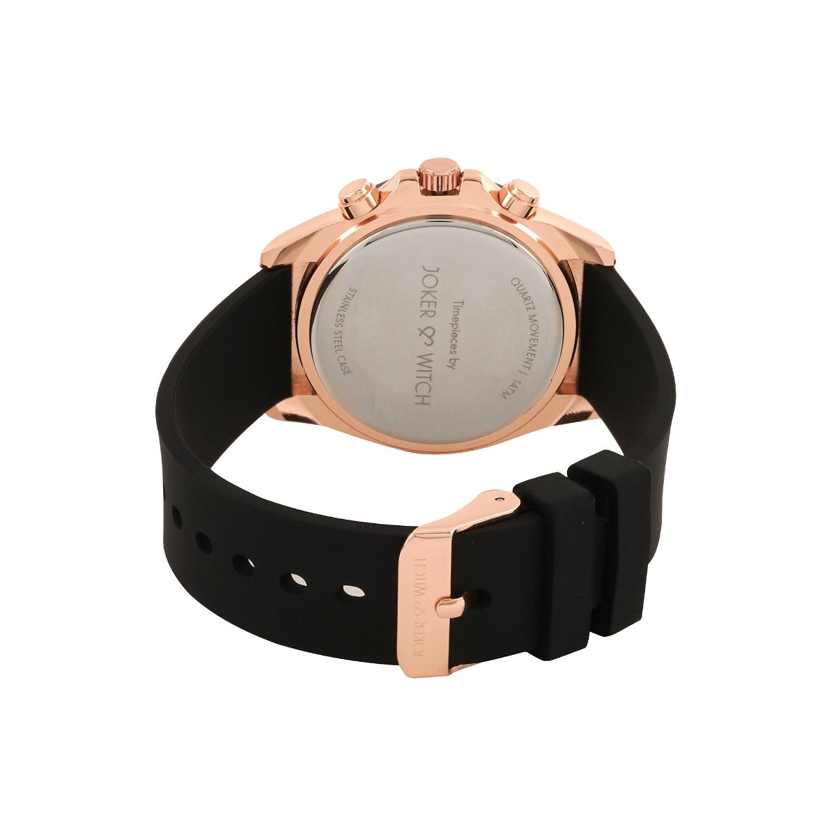 Joker & Witch Jesko Rose Gold Dial Black Silicone Strap Watch: Buy ...