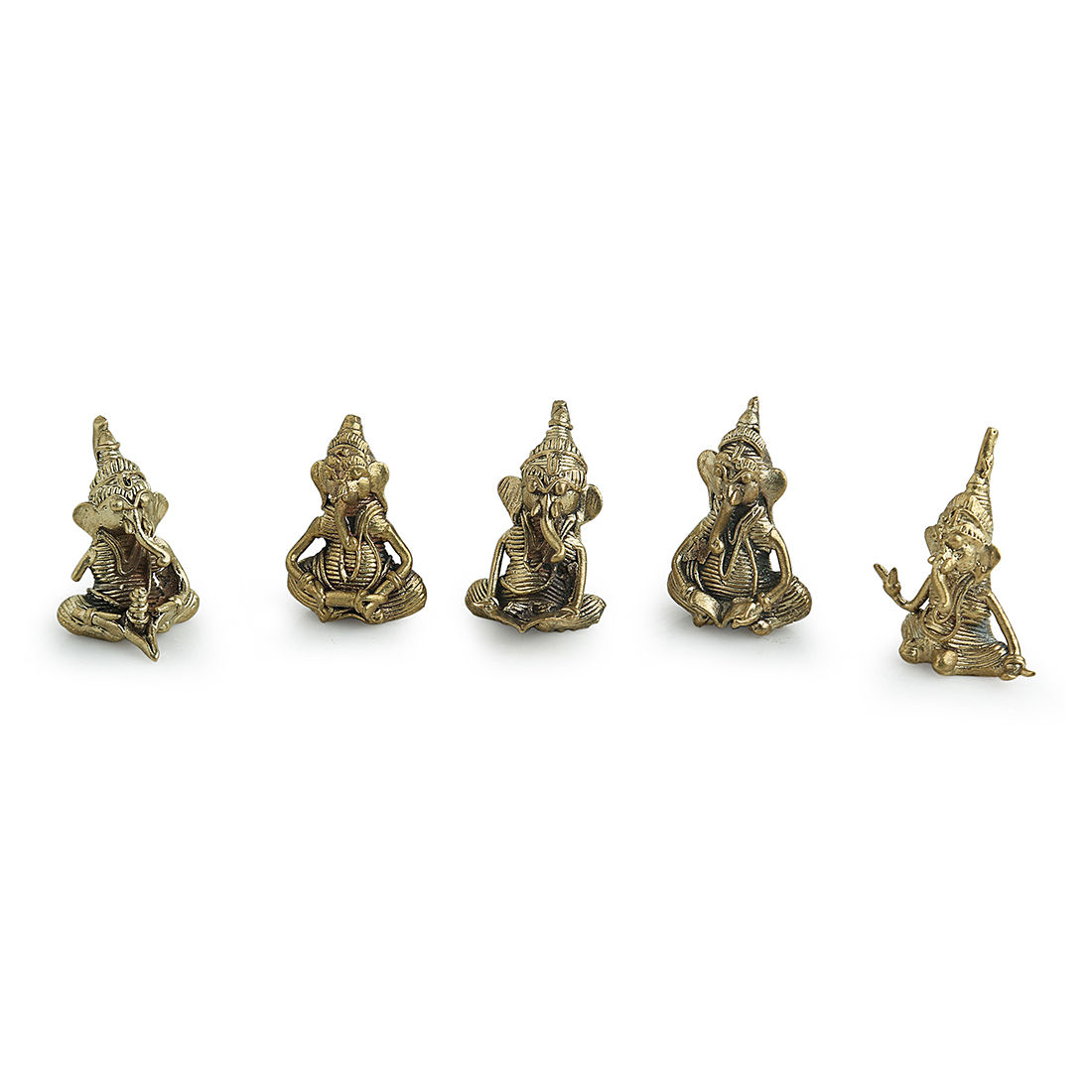 ExclusiveLane Golden Ganesh as' Handmade Brass Miniatures Figurine In ...