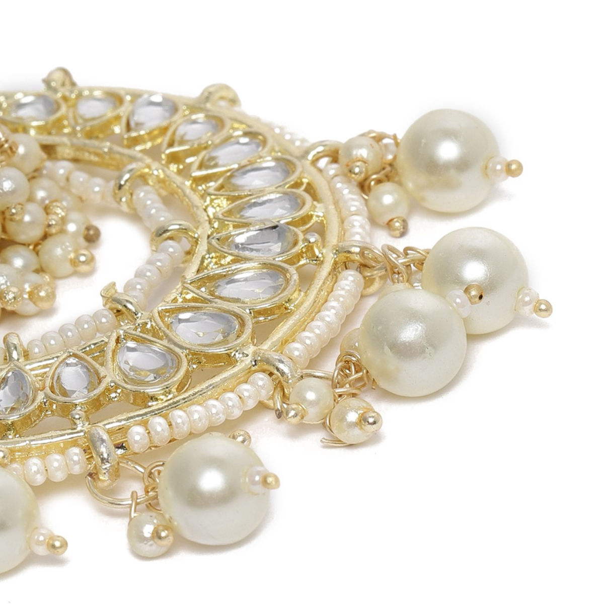 Buy Zaveri Pearls Gold Tone Kundan & Pearls Traditional Dangle Earring ...