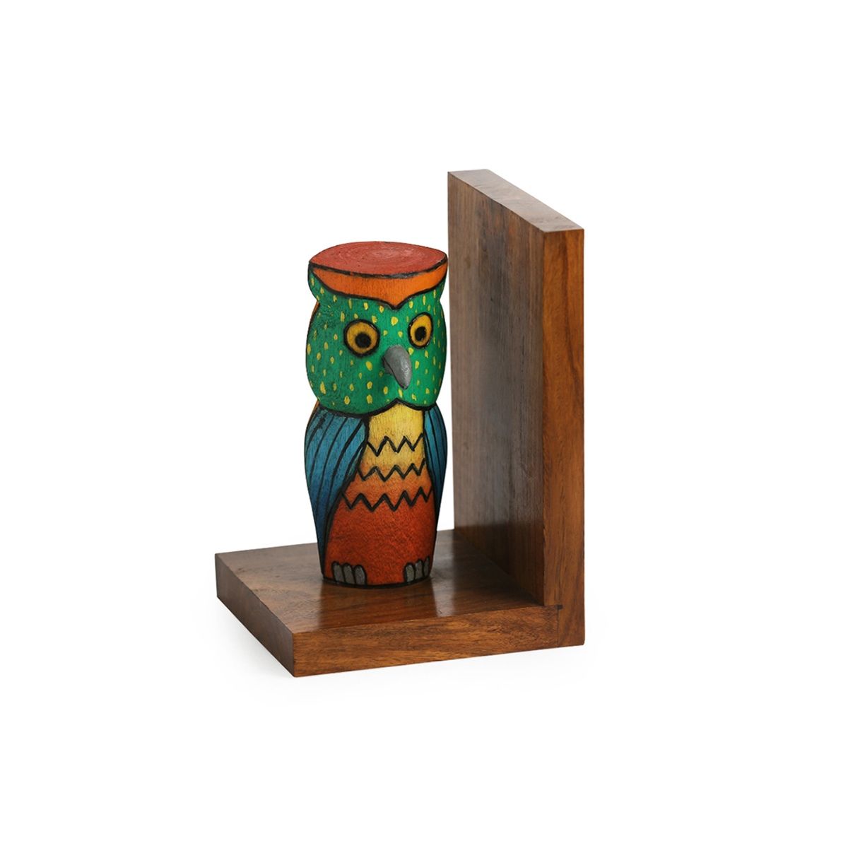 ExclusiveLane Owl-guards Handmade Book End In Sheesham Wood (Set of 2 ...