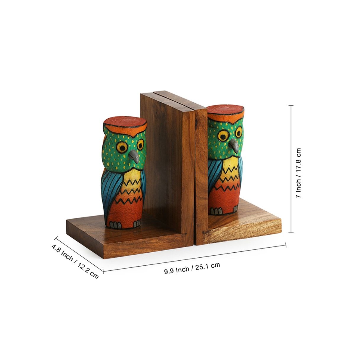 Buy ExclusiveLane Owl-guards Handmade Book End In Sheesham Wood (Set of ...