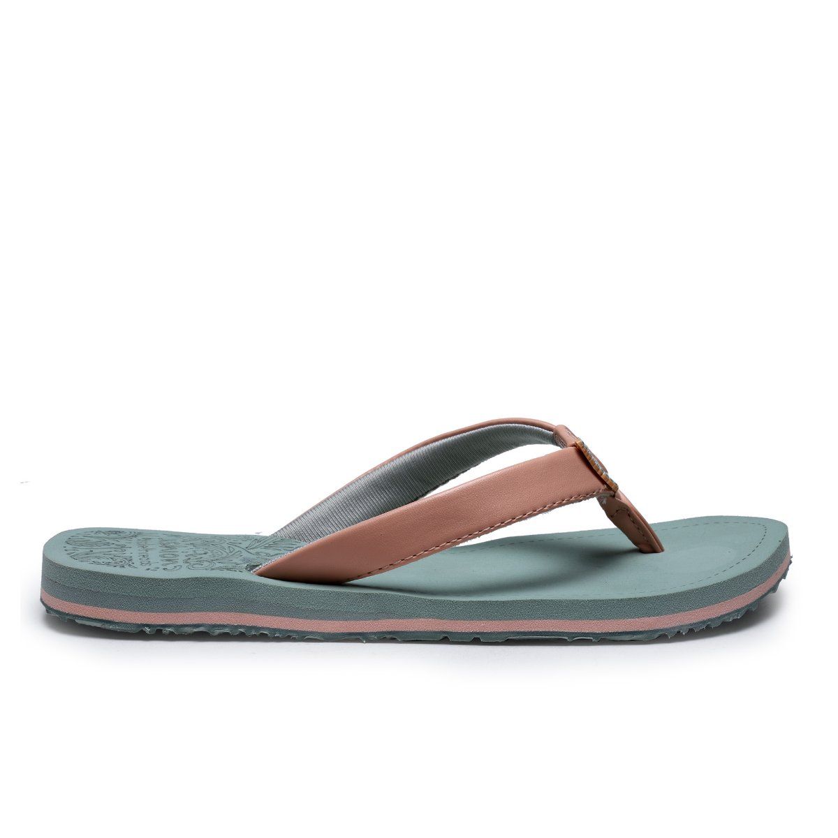 Buy SOLETHREADS Cushioned Women Peach Textured Flipflop Online